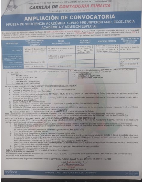 Admisión Estudiantil - UPEA