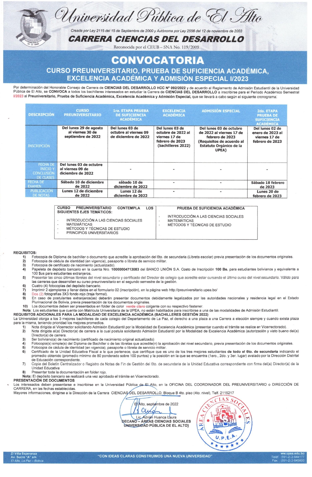 Admisión Estudiantil-UPEA