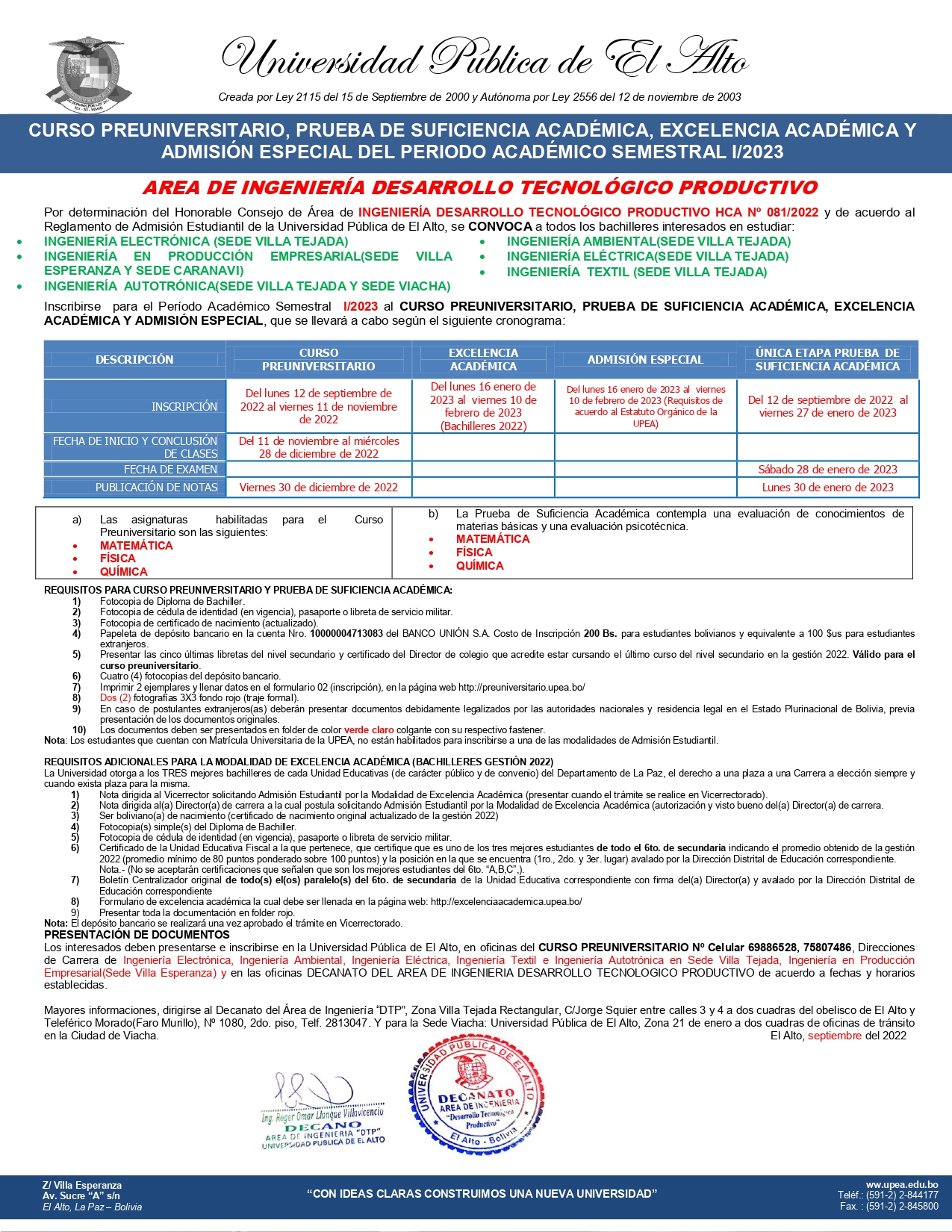 Admisión Estudiantil-UPEA