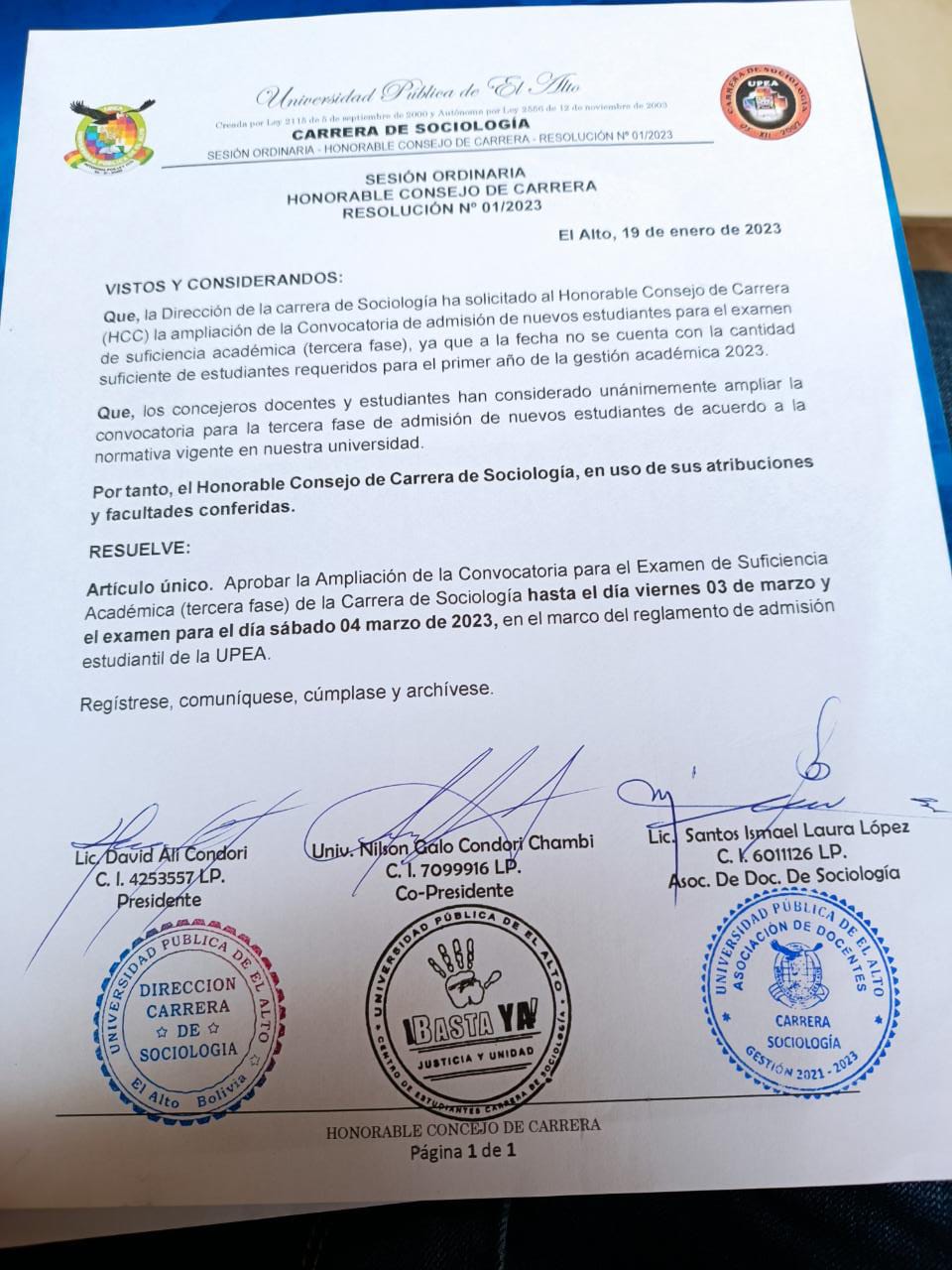 Admisión Estudiantil-UPEA