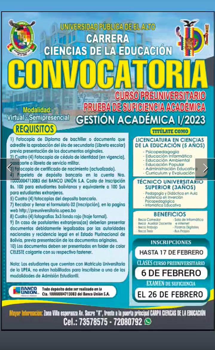 Admisión Estudiantil-UPEA