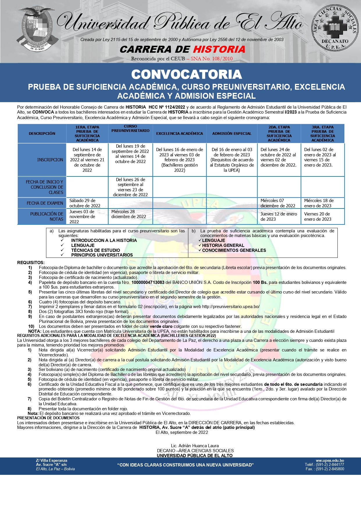 Admisión Estudiantil-UPEA