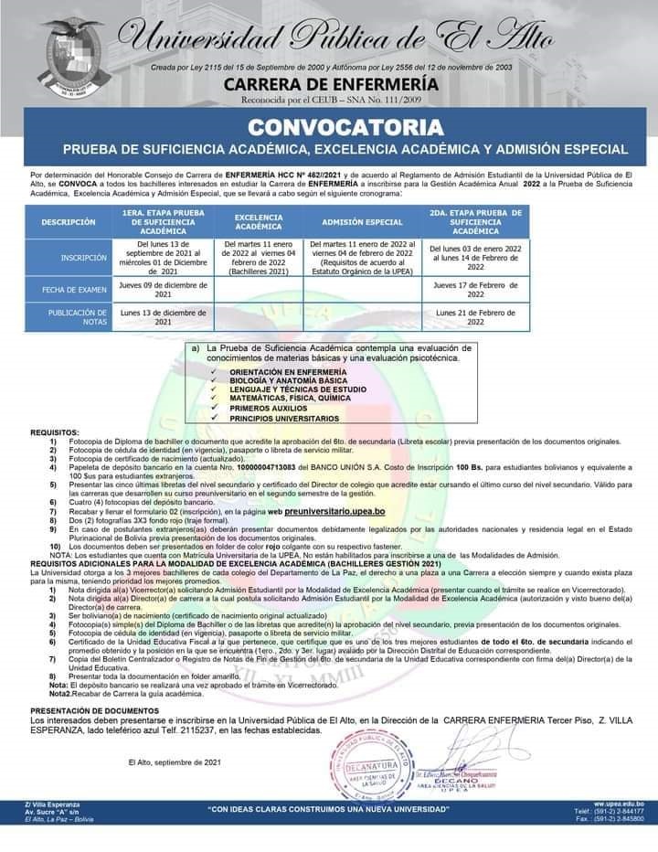 Admisión Estudiantil - UPEA